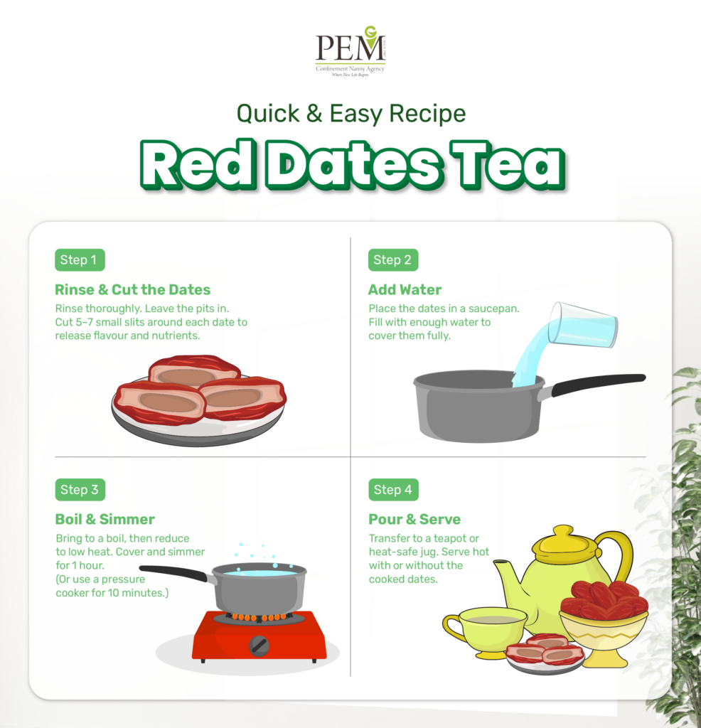 Quick & Easy Red Dates Tea Recipe for Your Confinement [Free Infographic]